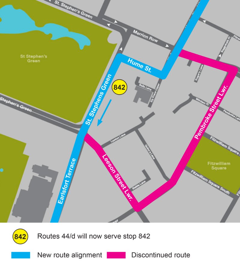 Dublin Bus - Rerouting on Routes 44, 44d and 142